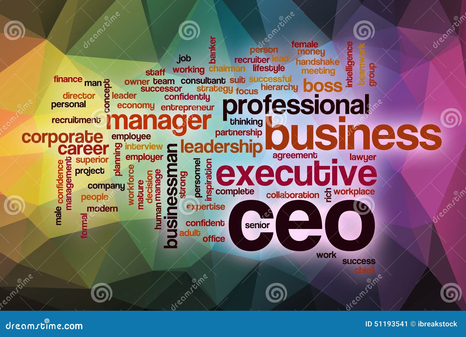 CEO Word Cloud with Abstract Background Stock Illustration ...