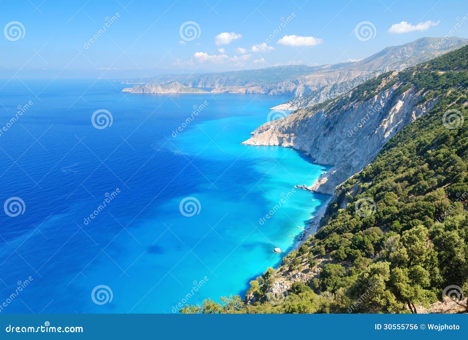 Cephalonia Shore Cliffs and Blue Sea Stock Photo - Image of idyllic ...