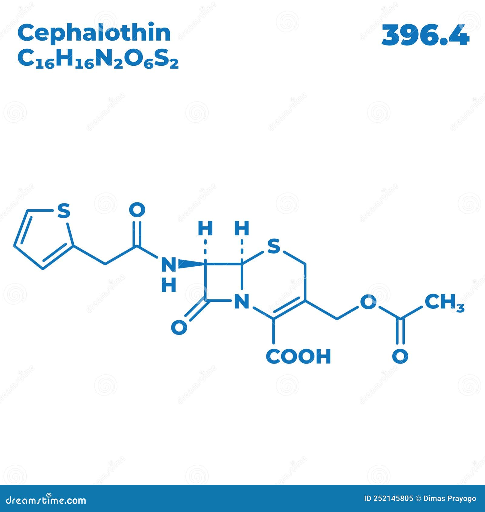 The Illustrations Molecular Structure Of Cephalothin Cartoon Vector | CartoonDealer.com #252145805