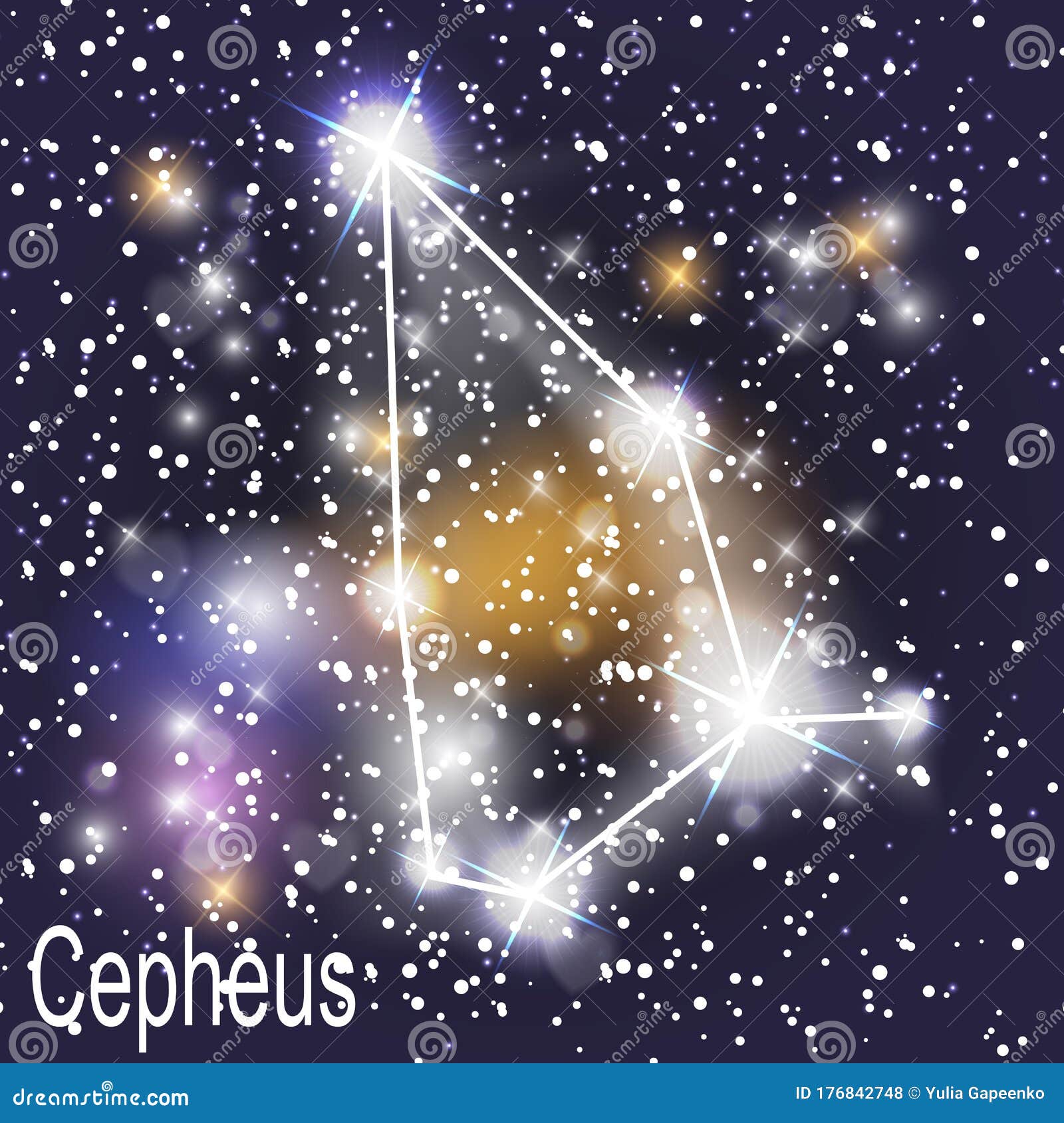 Cepheus Constellation with Beautiful Bright Stars on the Background of ...