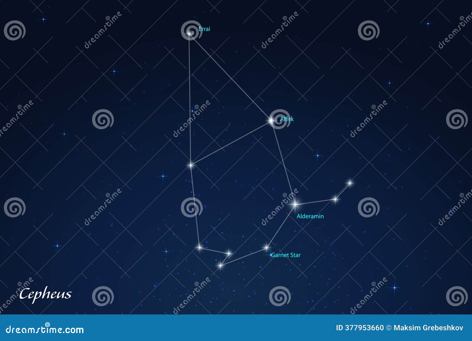 Cepheus Star Constellation, King Cepheus Constellation Royalty-Free ...