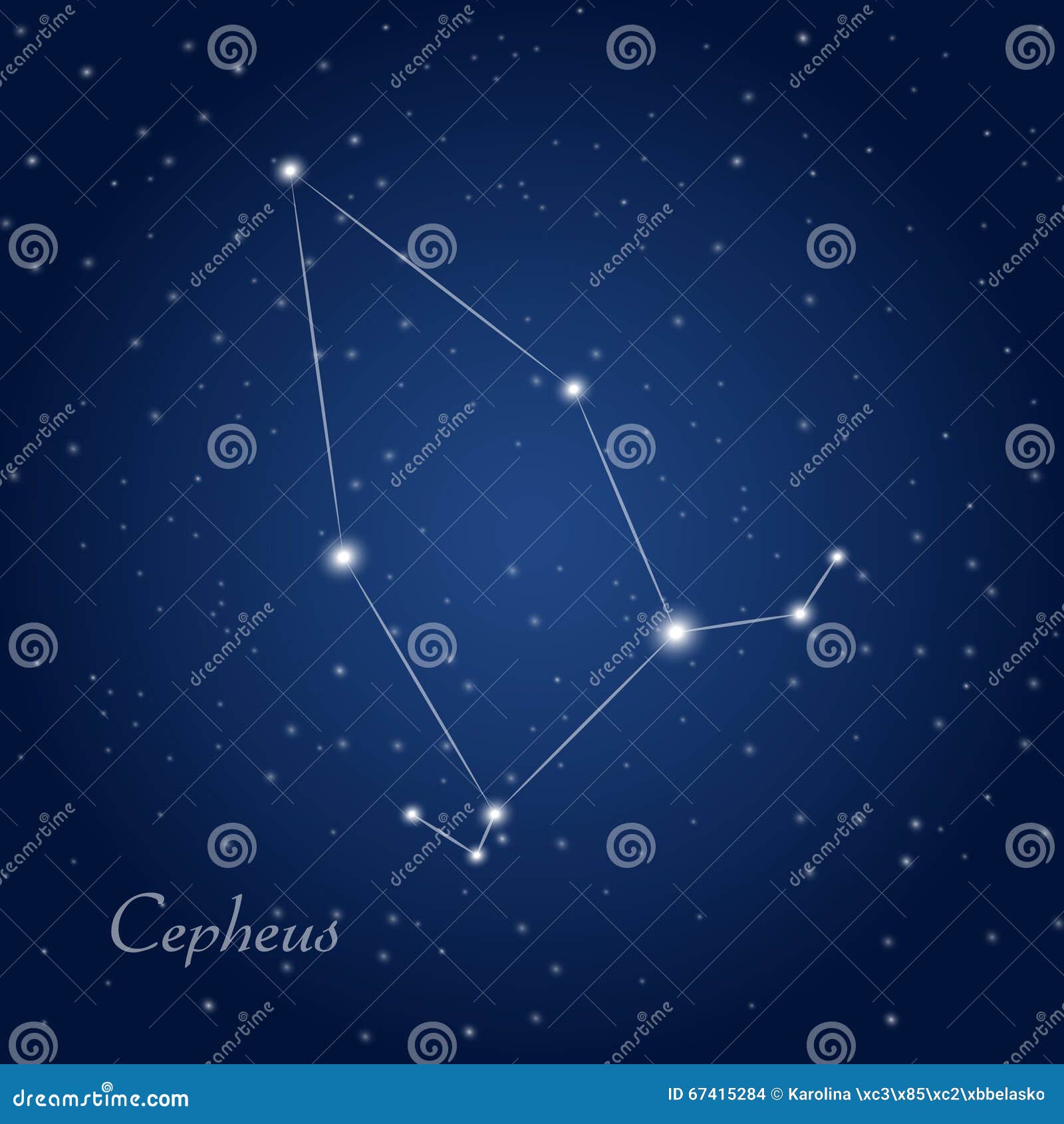 Cepheus constellation stock vector. Illustration of space - 67415284