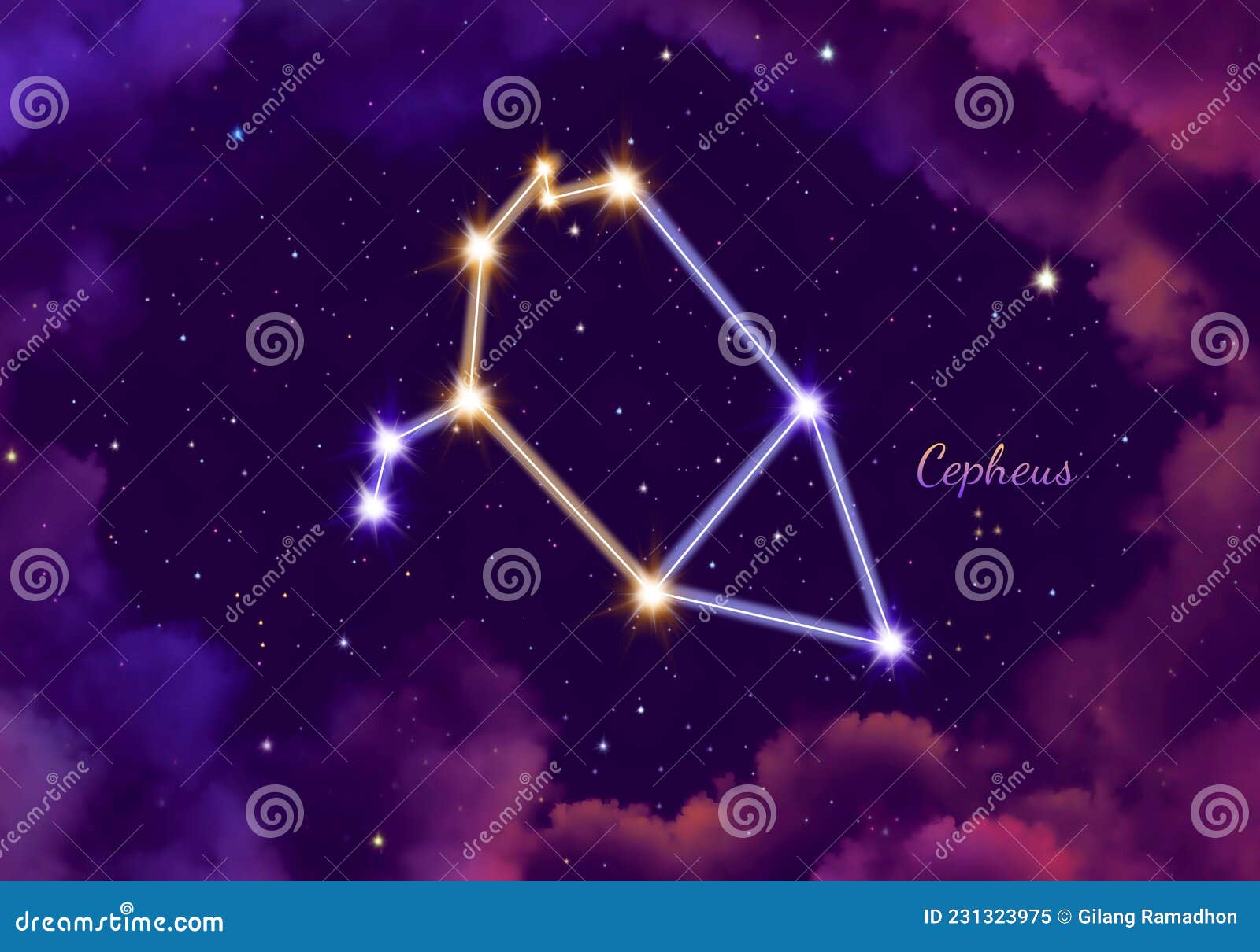 Illustration Image of the Constellation Cepheus Stock Illustration ...