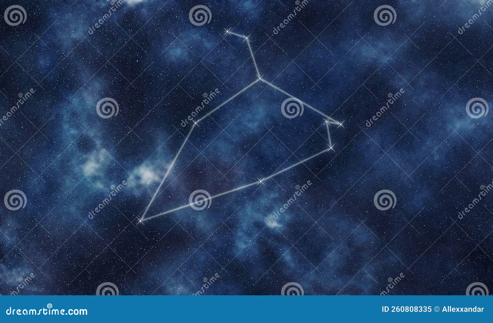 Cepheus Star Constellation, Night Sky King Cepheus Stock Illustration ...