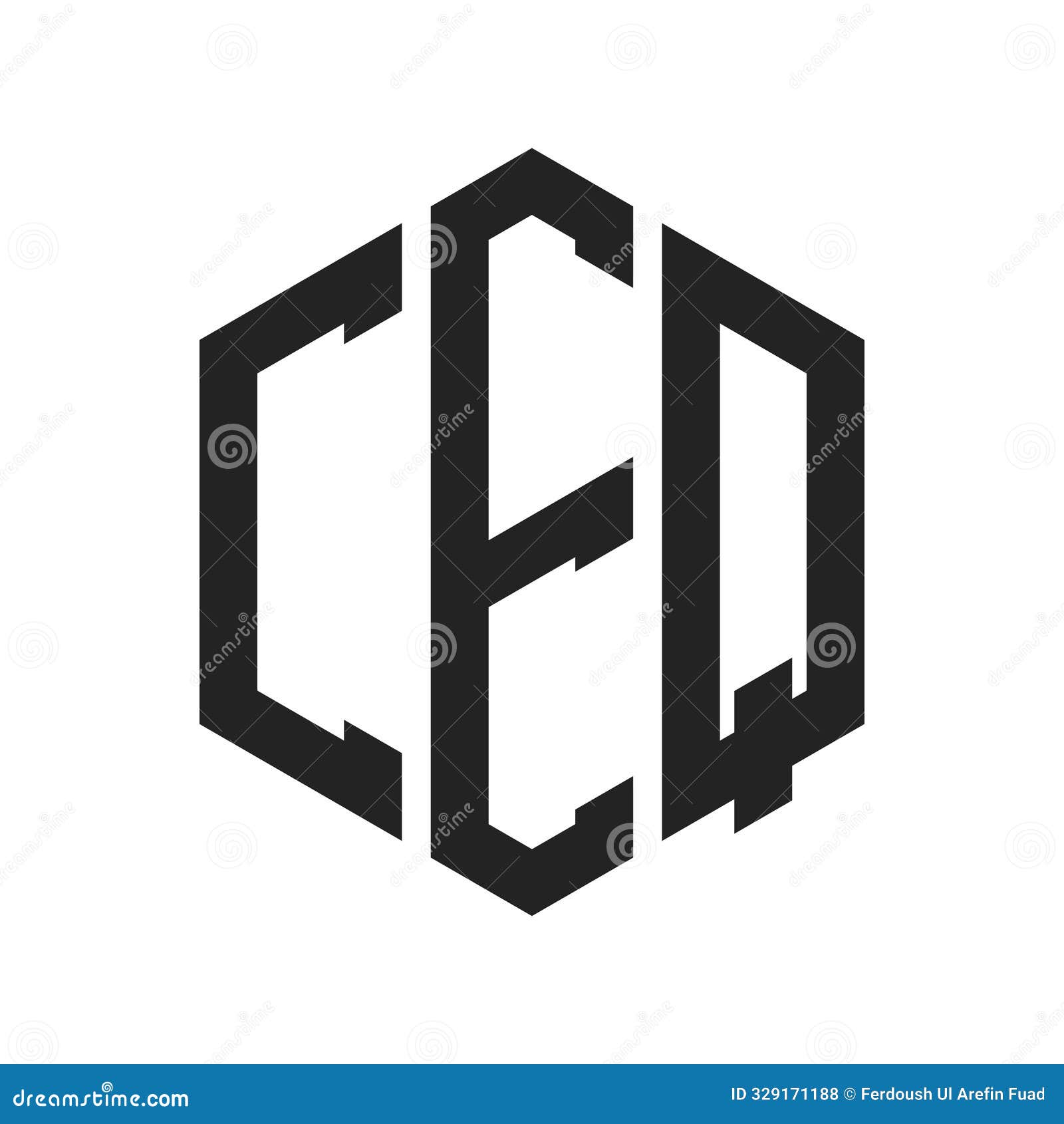 CEQ Logo Design. Initial Letter CEQ Monogram Logo Using Hexagon Shape ...