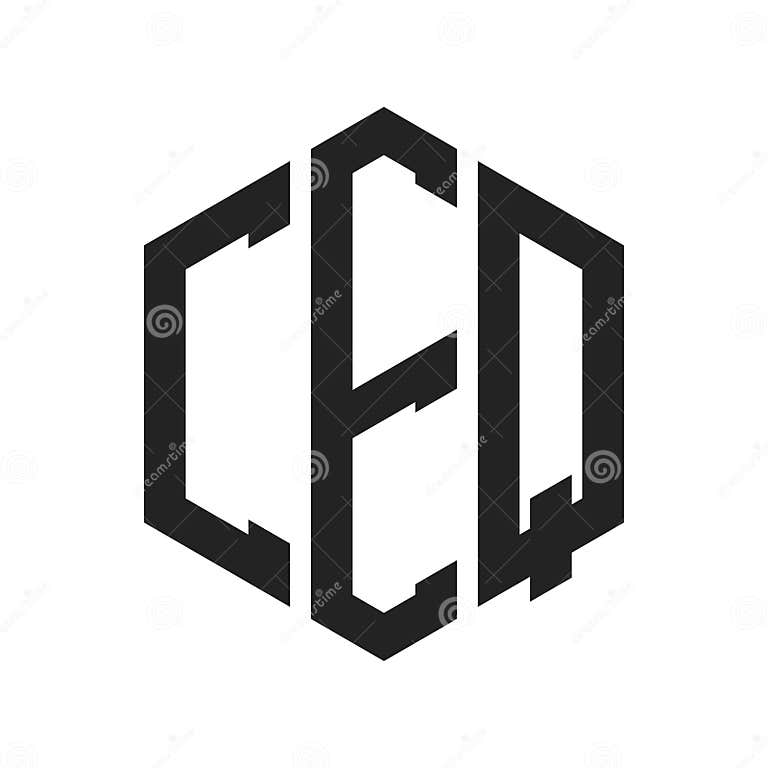 CEQ Logo Design. Initial Letter CEQ Monogram Logo Using Hexagon Shape ...