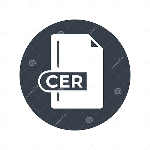 CER File Format Icon. CER Extension Filled Icon Stock Vector ...