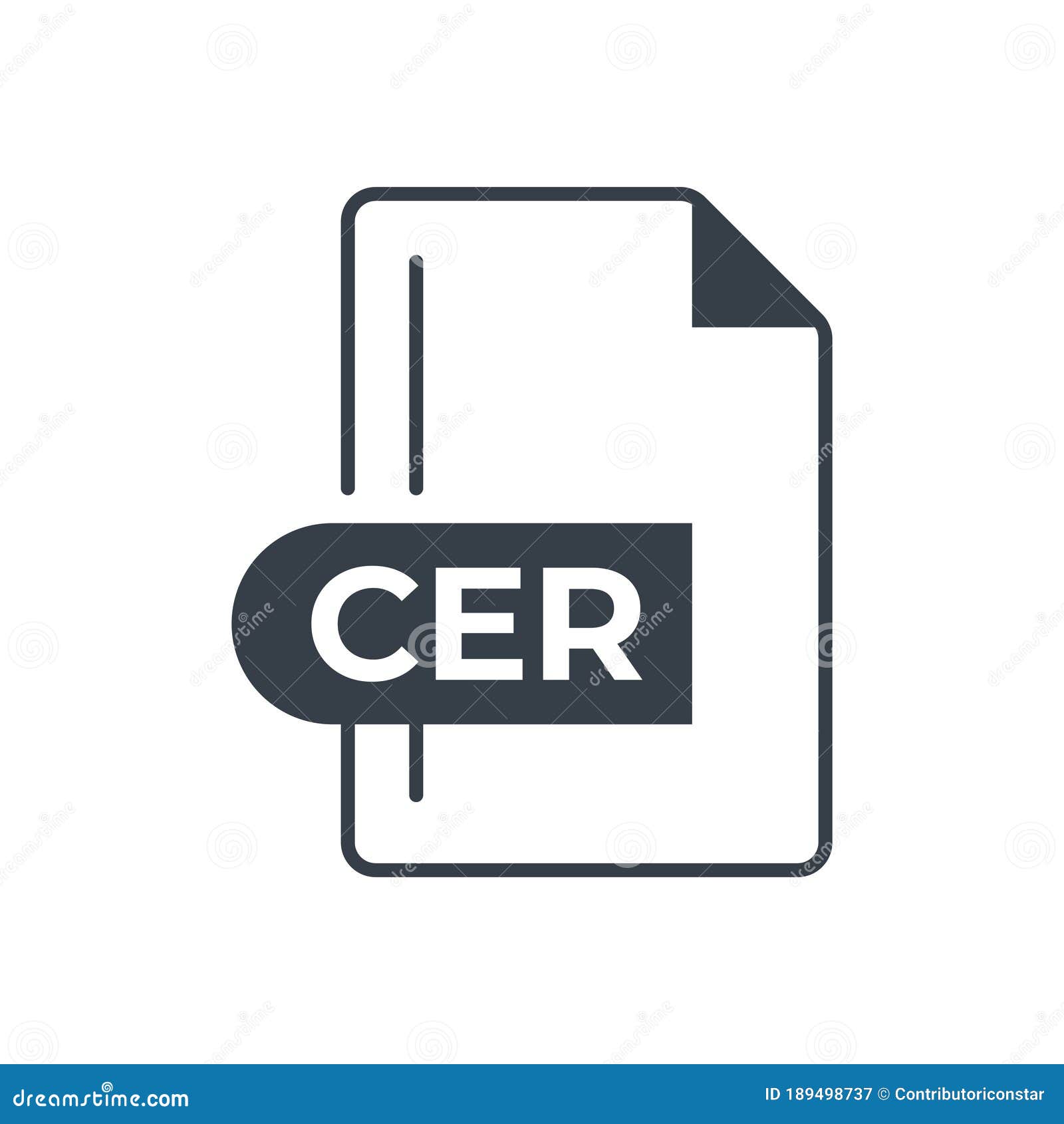 CER File Format Icon. CER Extension Filled Icon Stock Vector ...