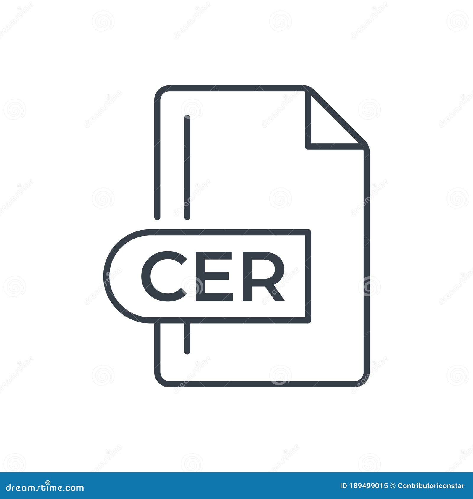 CER File Format Icon. CER Extension Line Icon Stock Vector ...