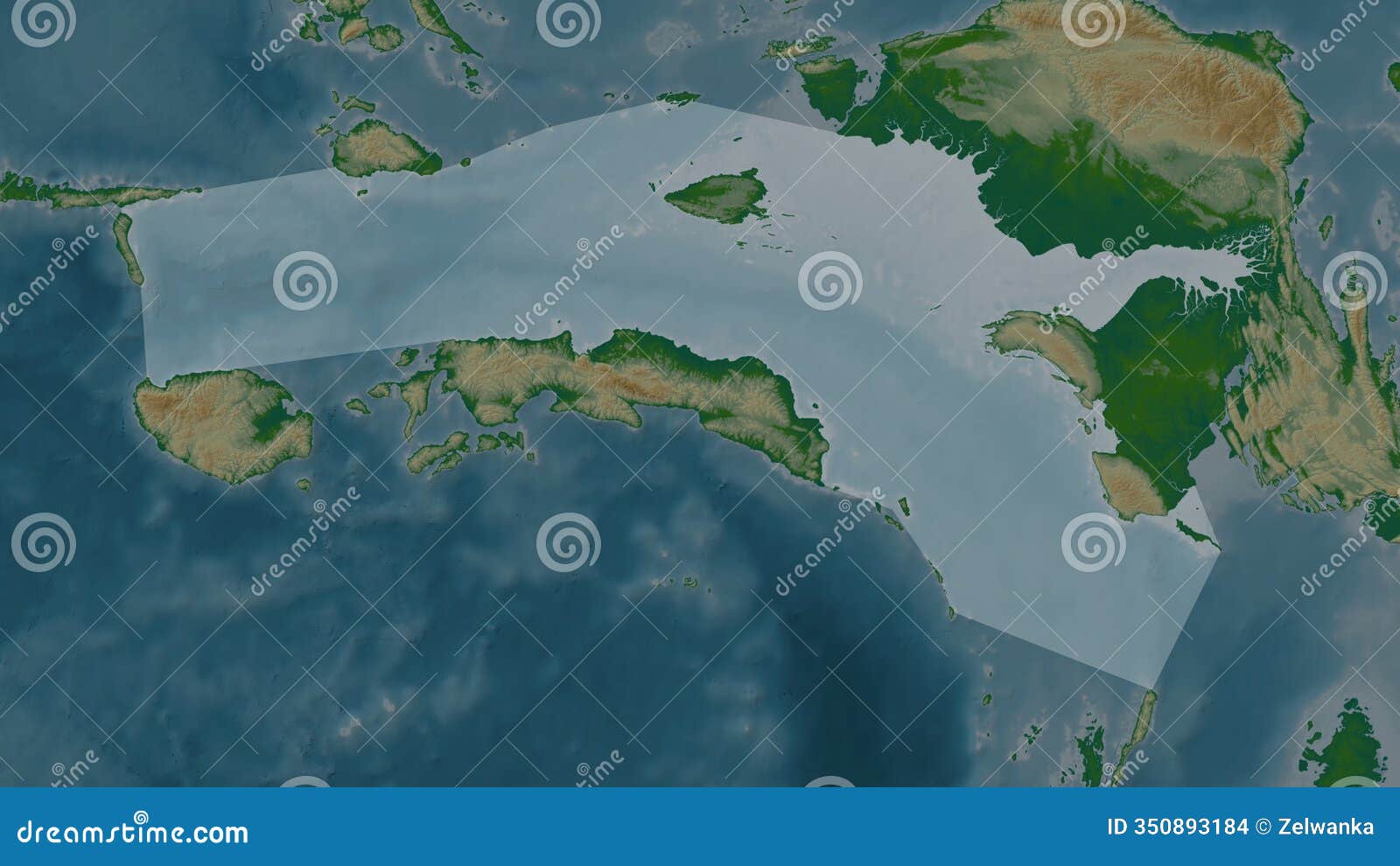 Ceram Sea Highlighted. Physical Map Stock Illustration - Illustration ...