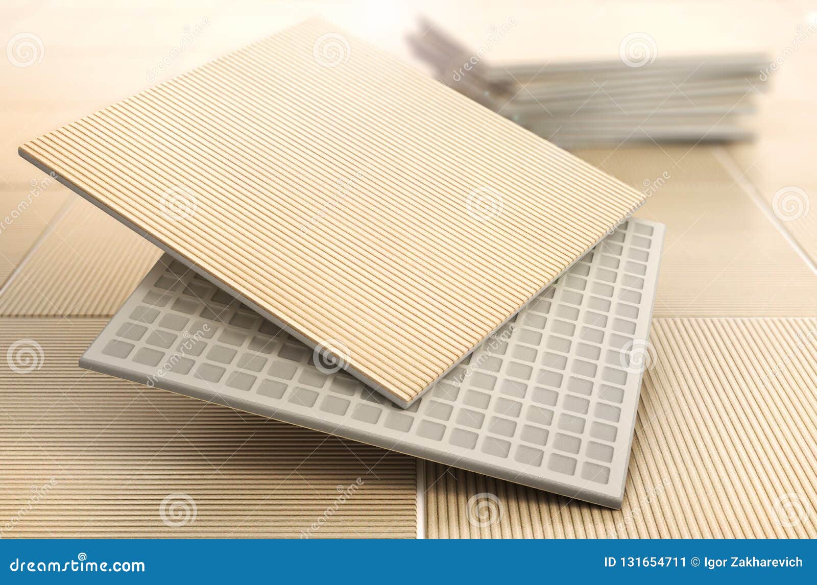 Ceramic Tiles on a Blurred Floor. Stock Illustration - Illustration of ...