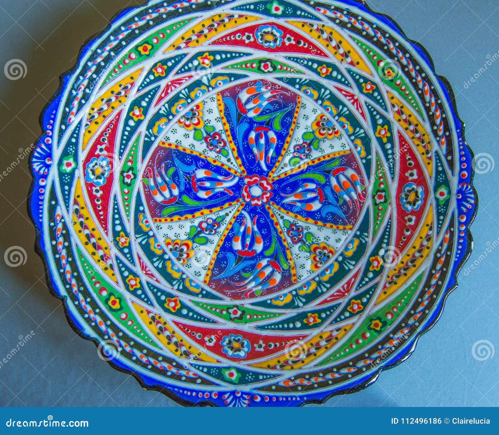 Ceramic Authentic Dish with Abstract Arabesque Pattern, Mandala Stock ...
