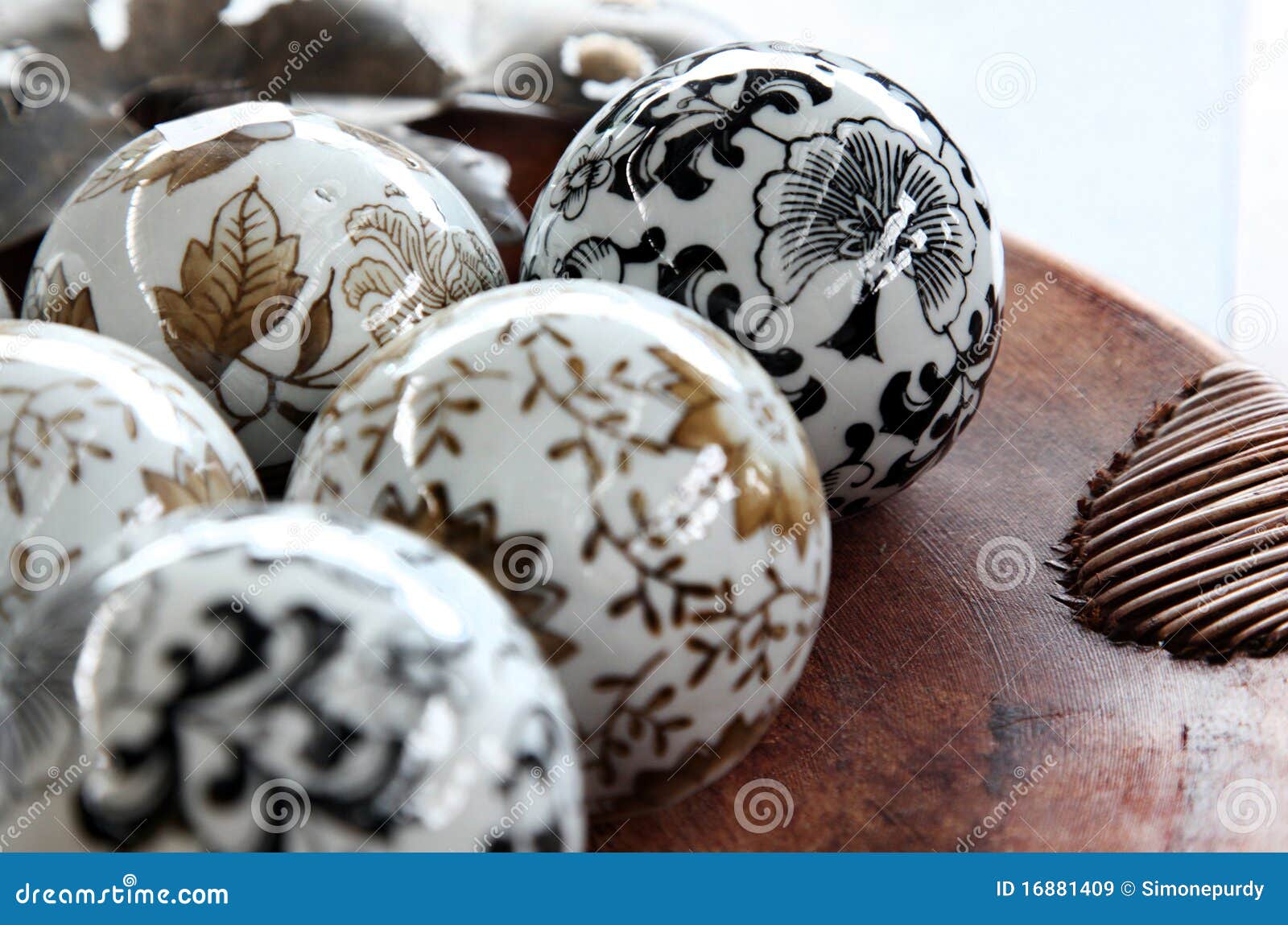 Ceramic Balls with Painted Decoration Stock Image - Image of class ...