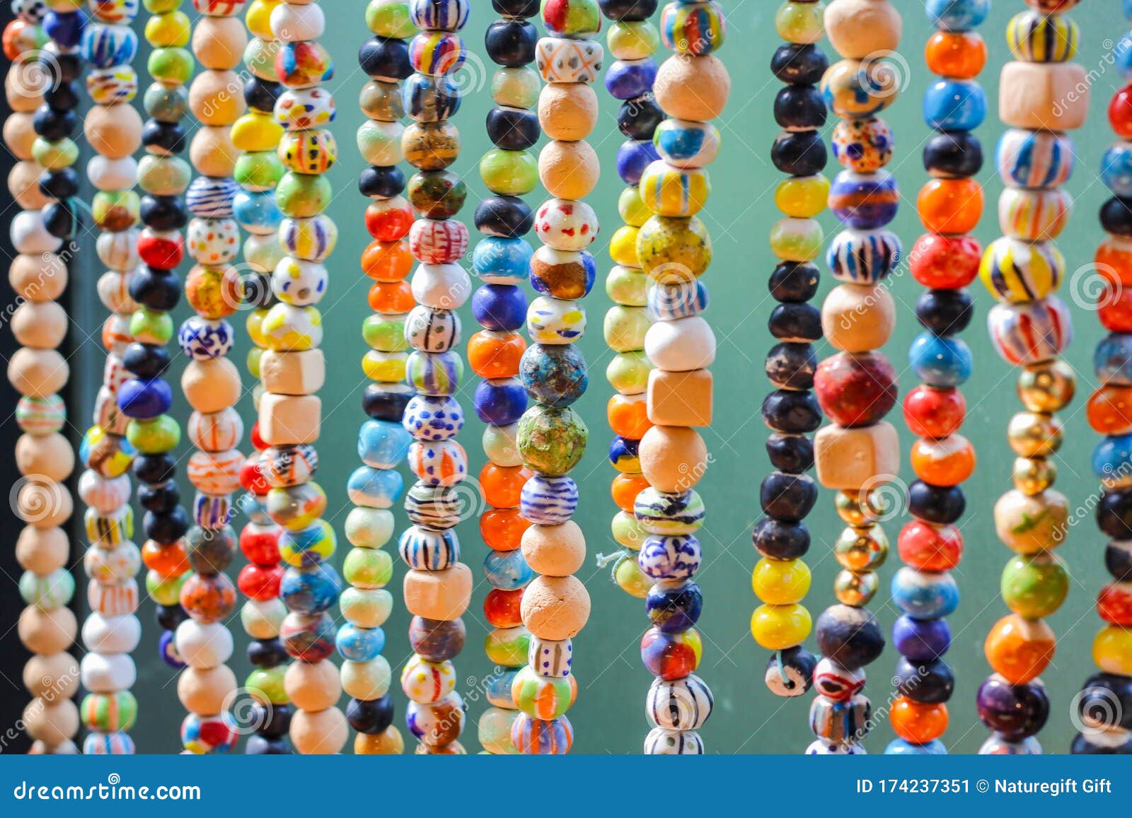 Ceramic Beads Brought Together Bead Curtain Stock Image - Image of ...