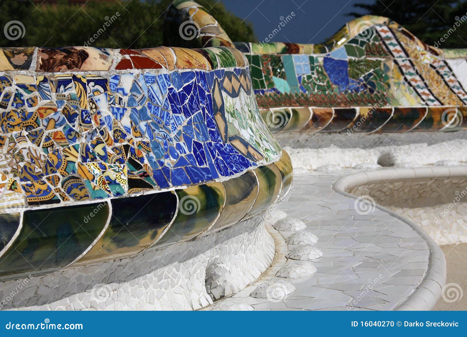 Ceramic Bench from Park Guell Stock Photo - Image of ceramic, antonio ...