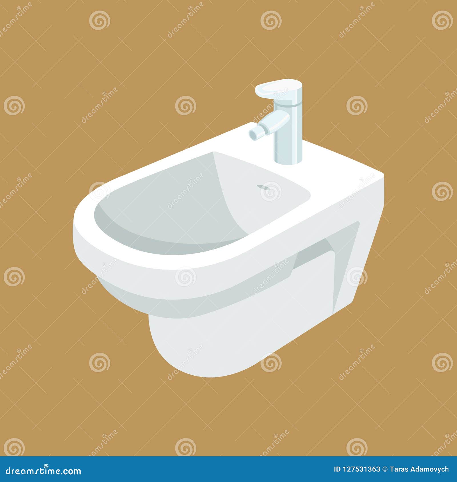 Ceramic Bidet Vector Illustration Flat Style Front Stock Vector ...