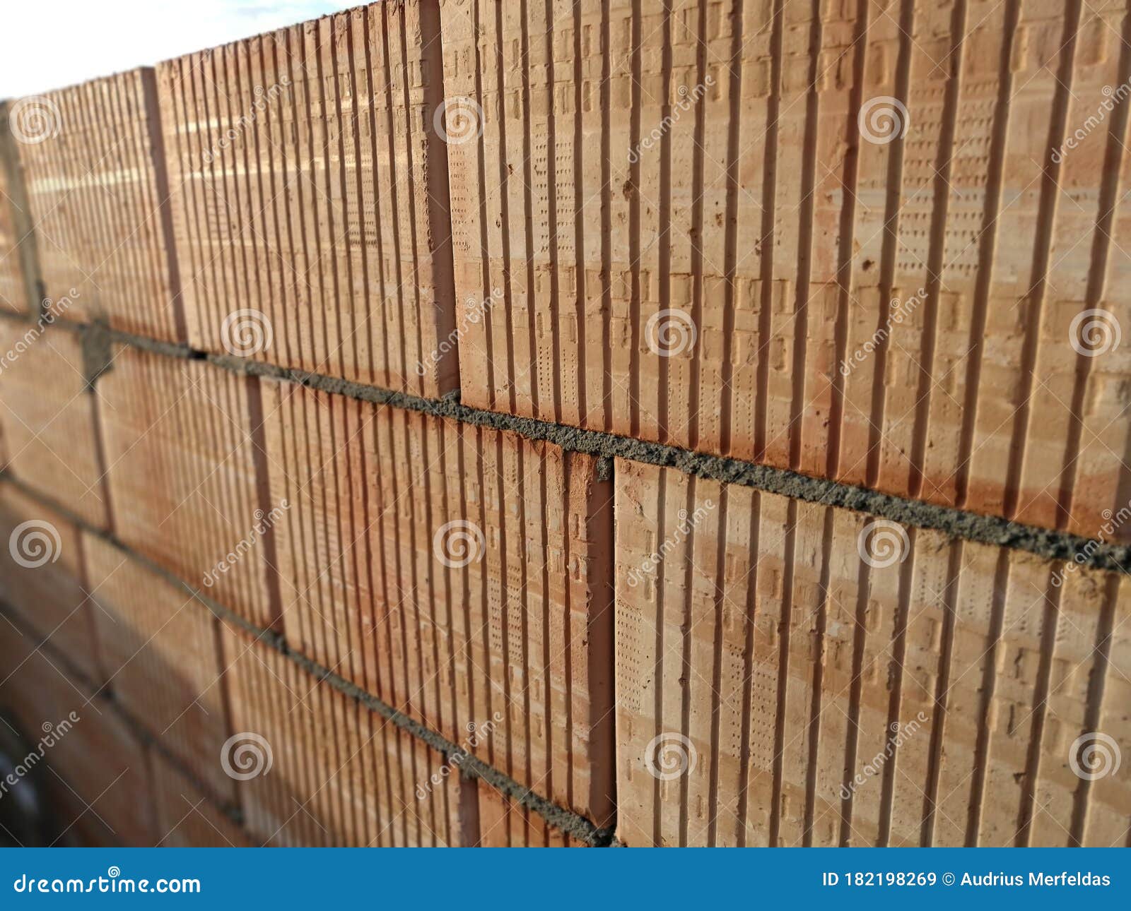 Ceramic Blocks Close Up in House Wall Stock Image - Image of strong ...