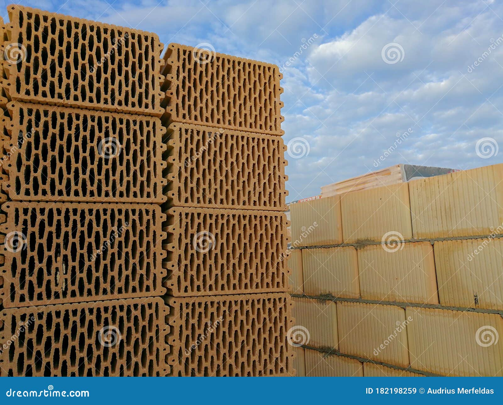Ceramic Blocks Stacked in Construction Site Stock Image - Image of ...
