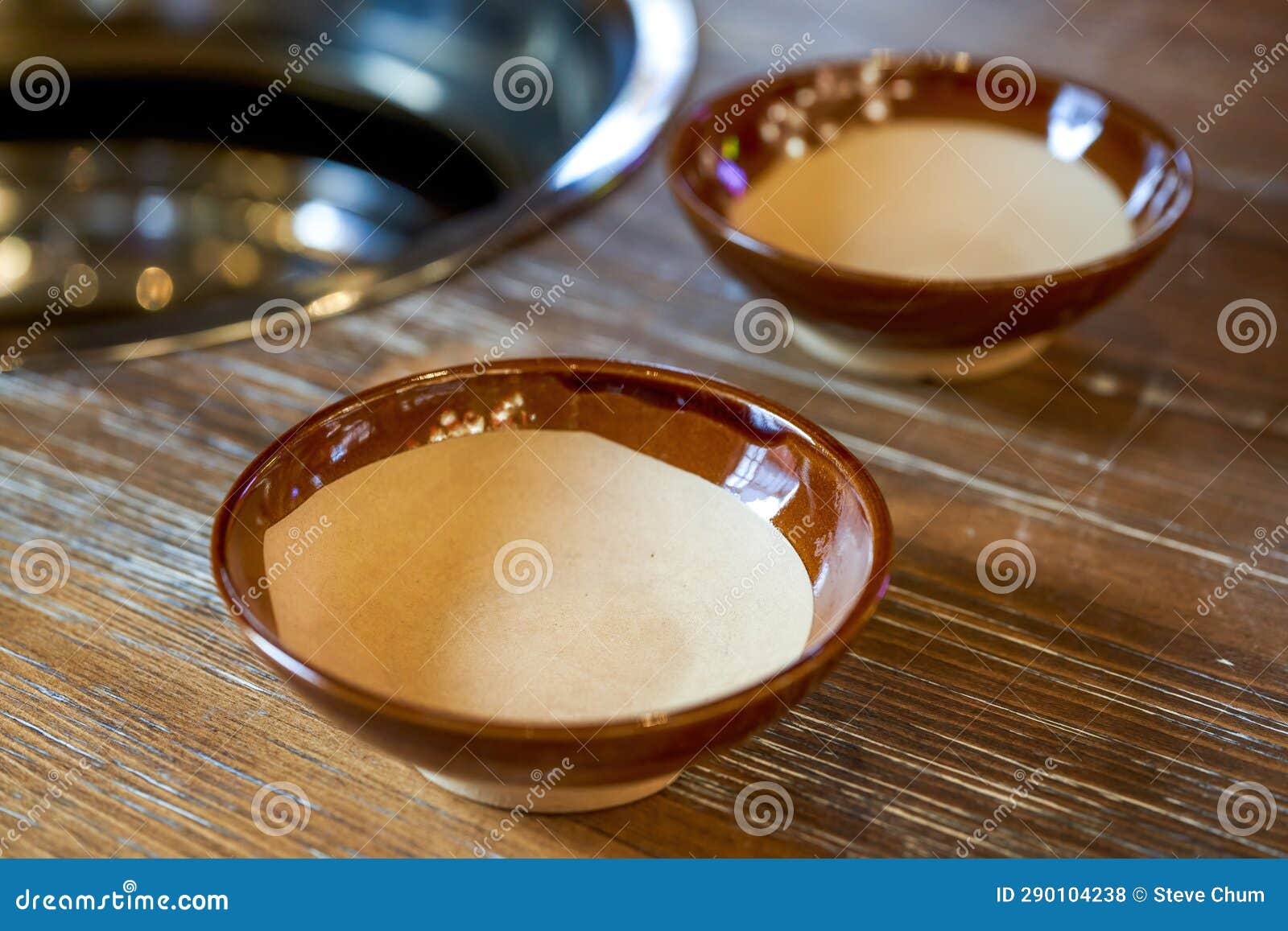 Ceramic Bowl on the Dining Table for Hot Pot Stock Photo - Image of ...