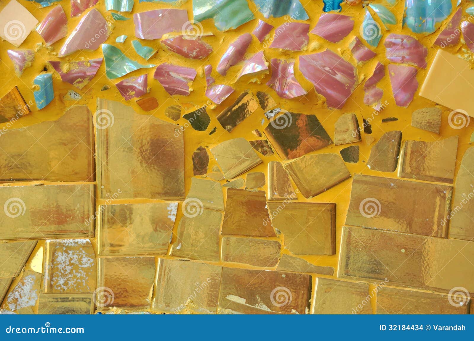 Ceramic Broken Tile Wall Background Stock Photo - Image of interior ...