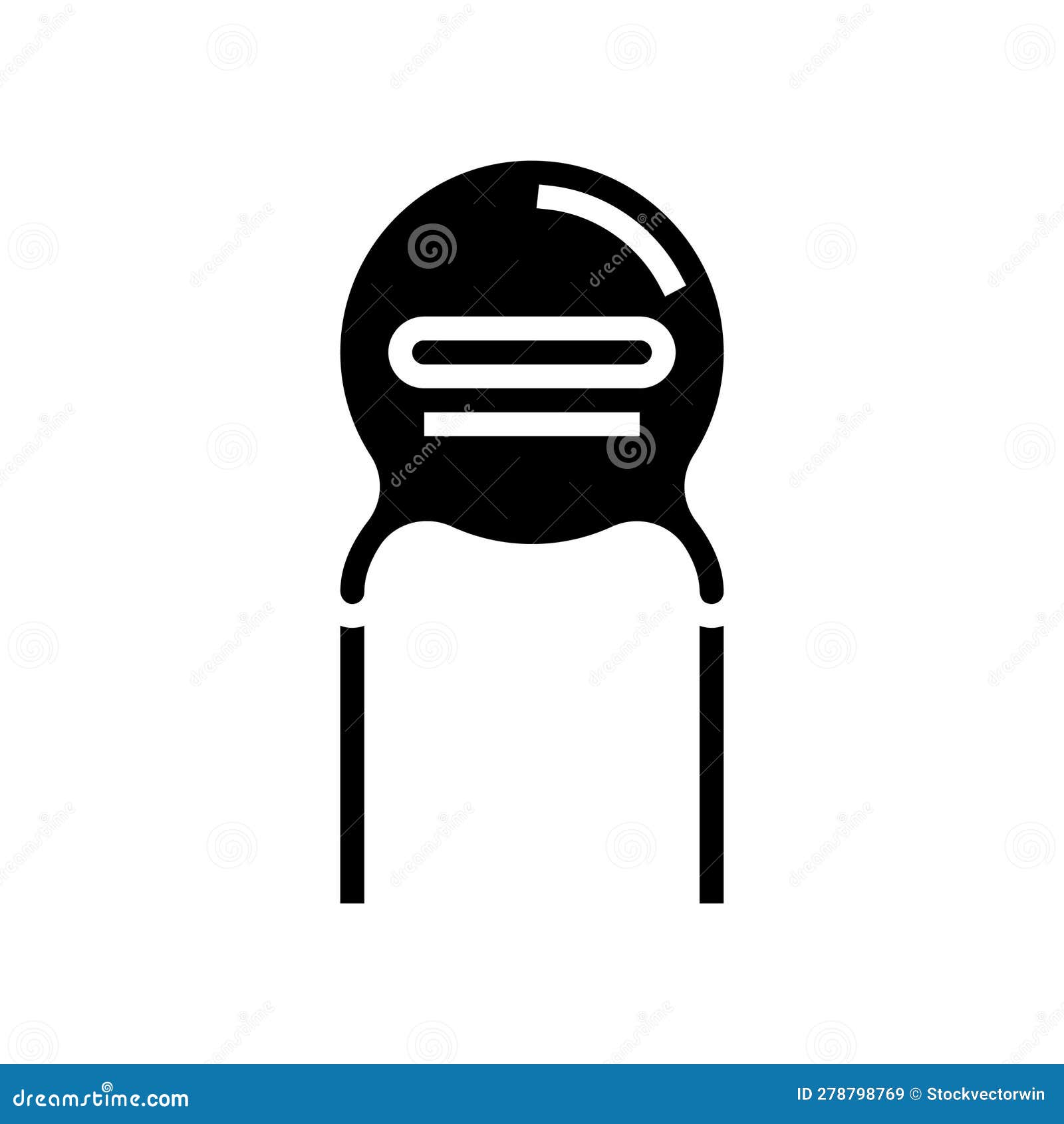 Ceramic Capacitor Electronic Component Glyph Icon Vector Illustration ...