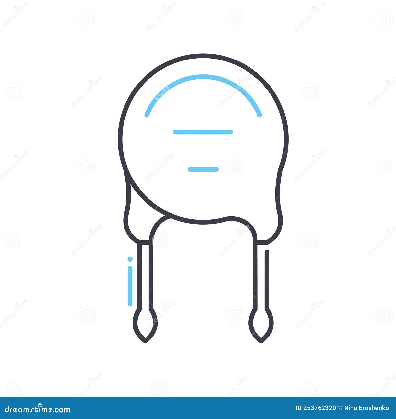 Ceramic Capacitor Line Icon, Outline Symbol, Vector Illustration ...