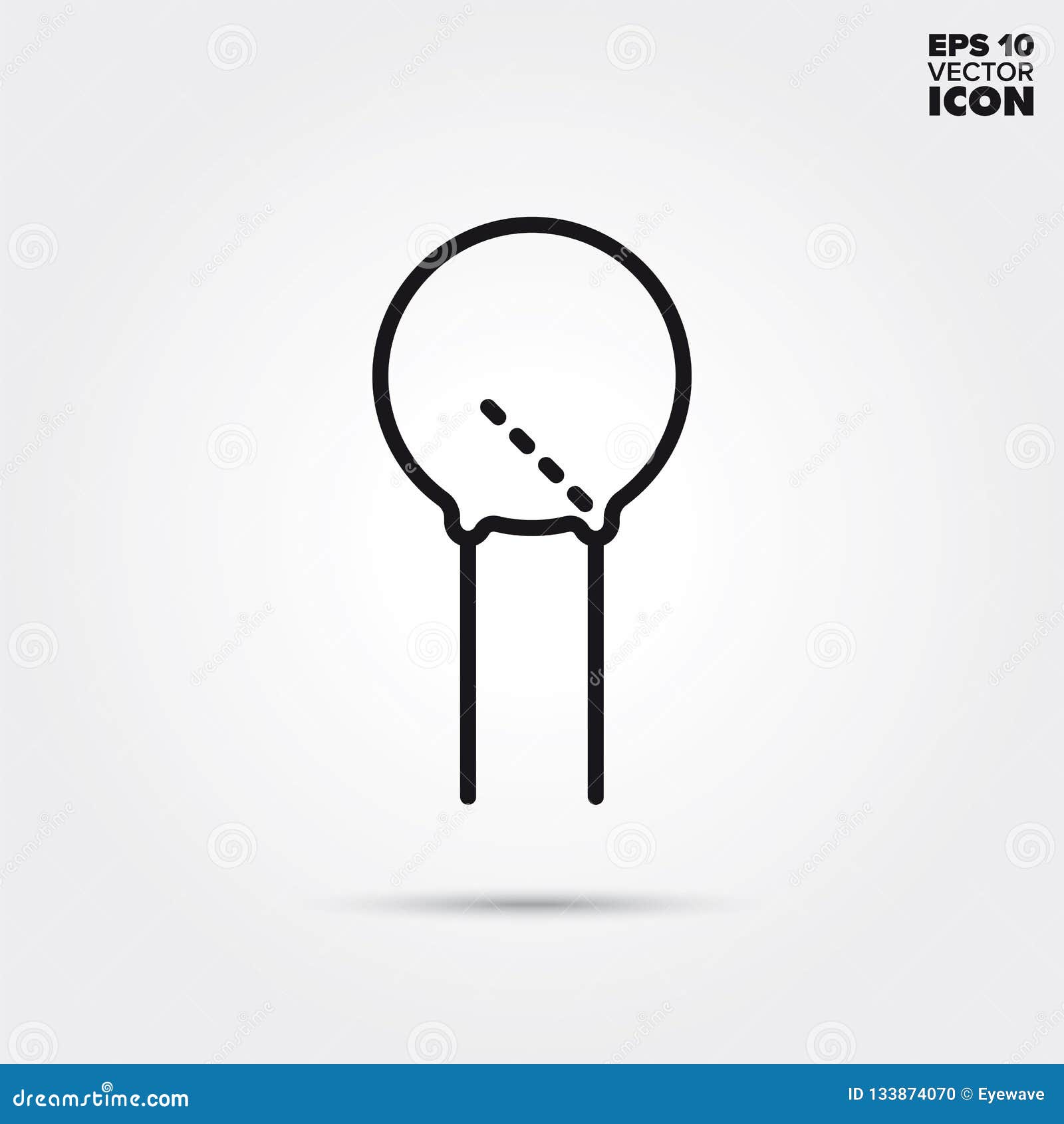 Ceramic Capacitor Vector Line Icon Stock Vector - Illustration of ...