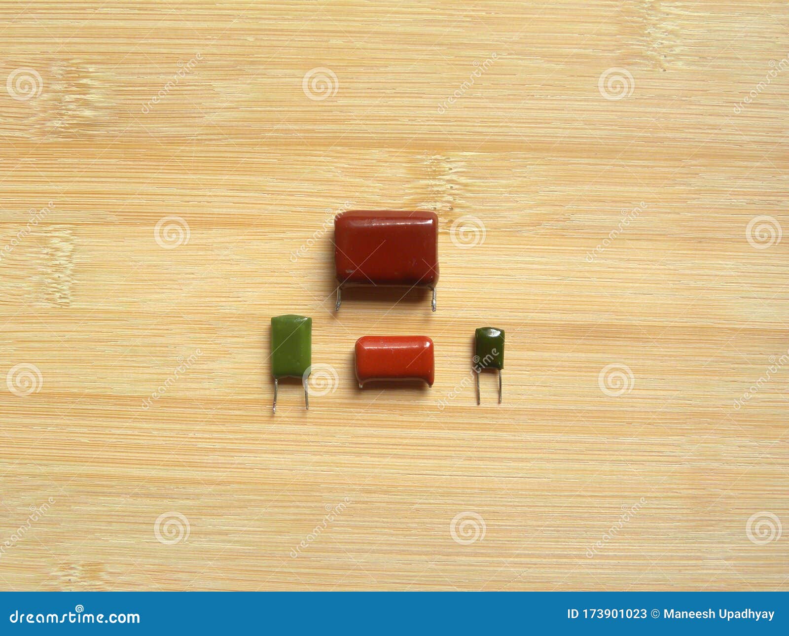 Ceramic Capacitors On Green Digital Electronic Circuit Stock Image ...