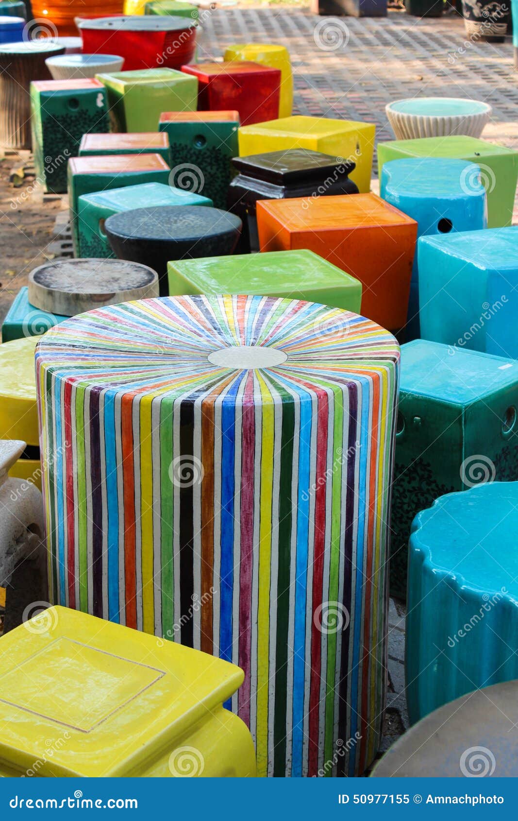 Ceramic chairs. stock image. Image of asian, gardening - 50977155