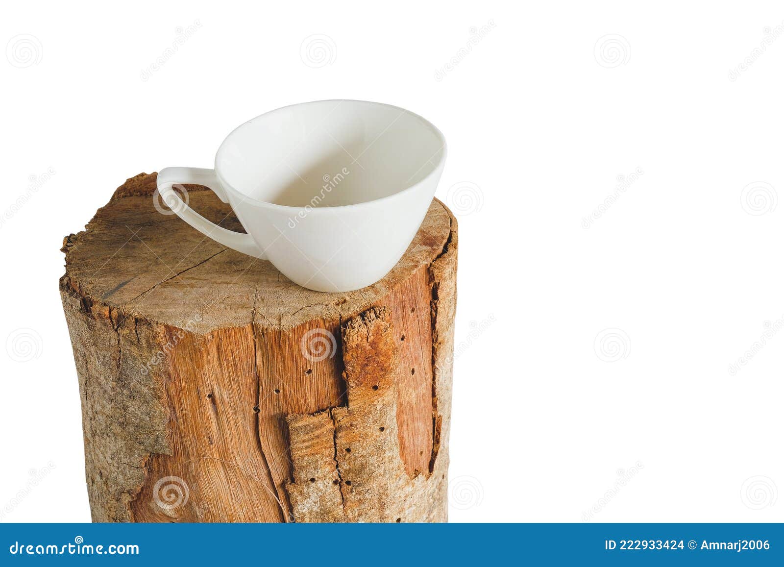 Ceramic Coffee Mug on Stump with Space Stock Photo - Image of breakfast ...
