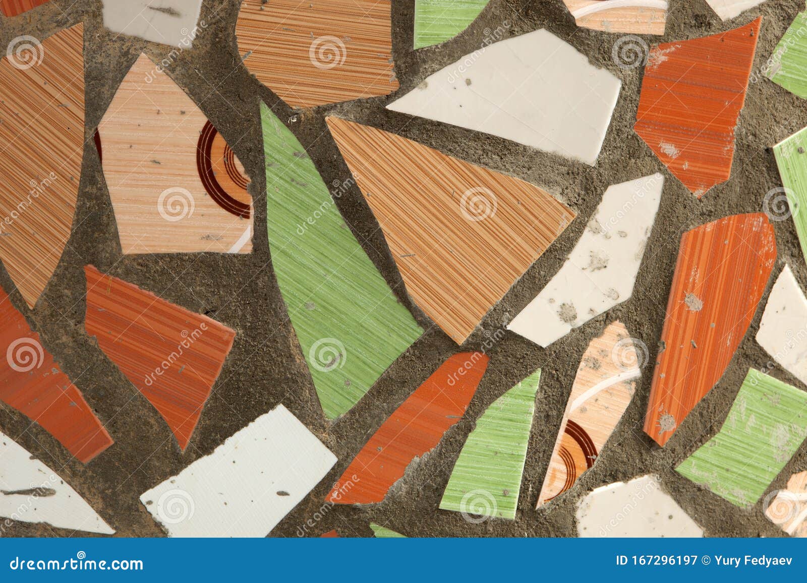 Ceramic Colored Tiles on Concrete Stock Image - Image of green, vintage ...