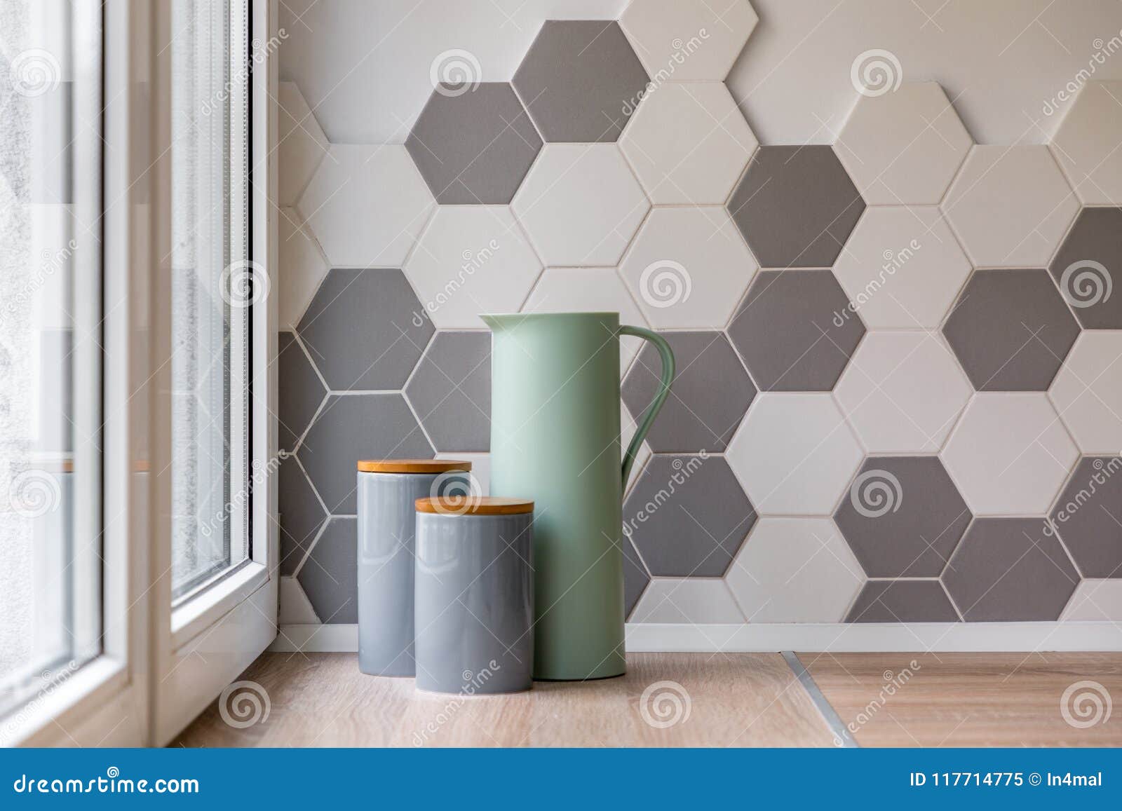 Ceramic Containers in Kitchen Stock Image - Image of frame, countertop ...