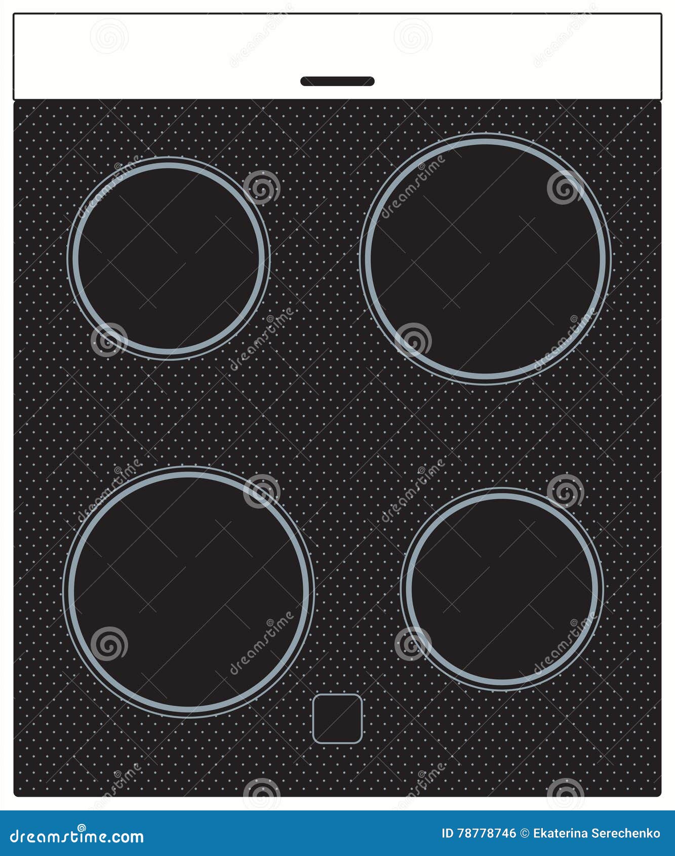 Ceramic Cooker Surface. Electric Hob Stock Vector - Illustration of ...