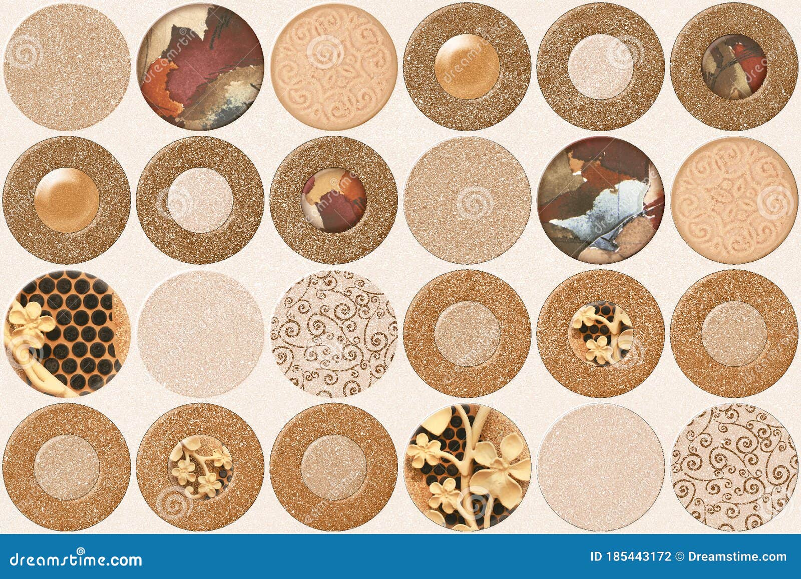 Ceramic Creative Tiles Design in Circle Stock Illustration ...