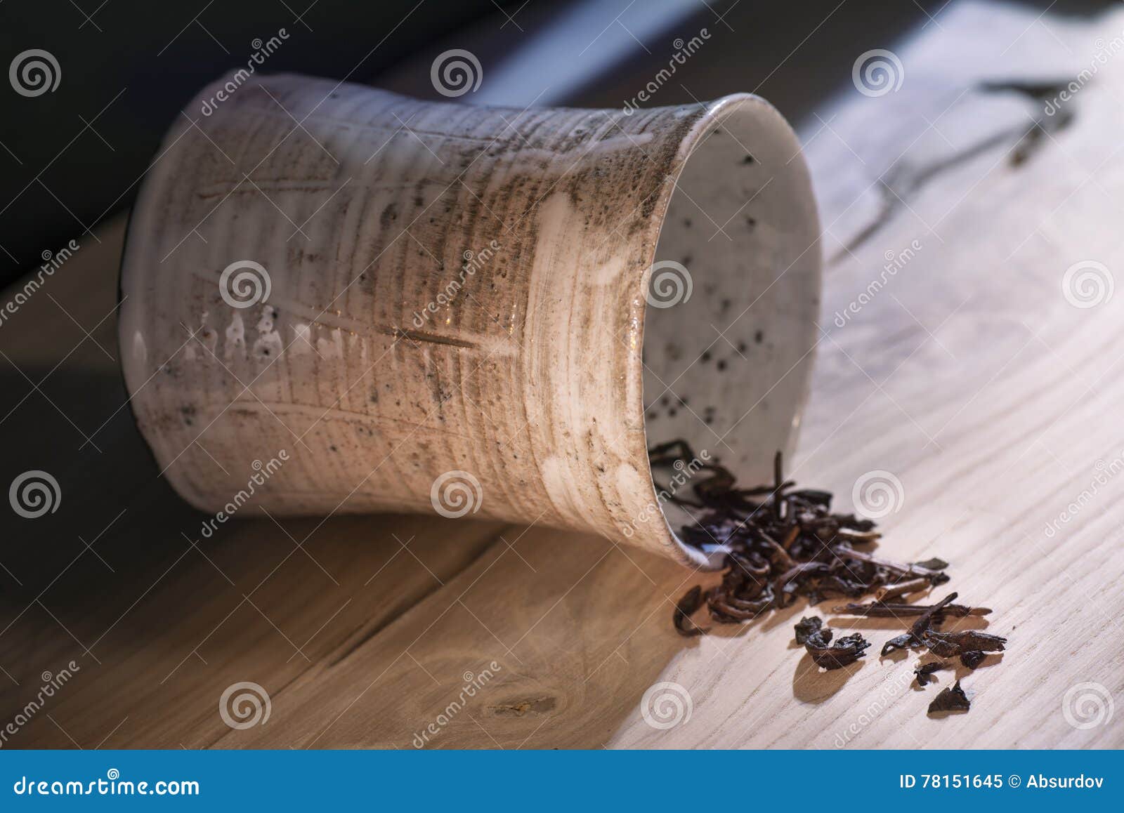 Ceramic Cup and Spilled the Tea on the Table Stock Image - Image of ...