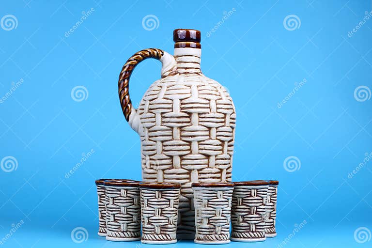 Ceramic decanter and glass stock photo. Image of liquor - 24467346