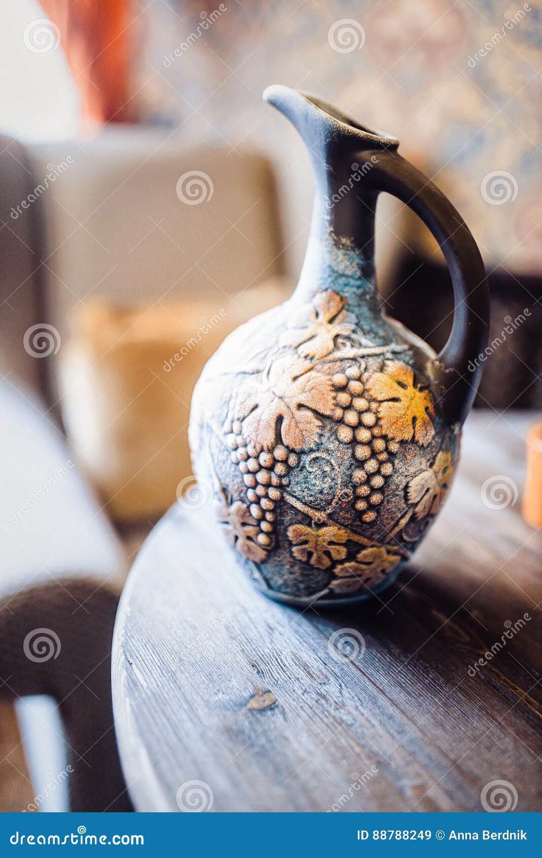 Ceramic Decanter for Wine on the Table Stock Image - Image of ...