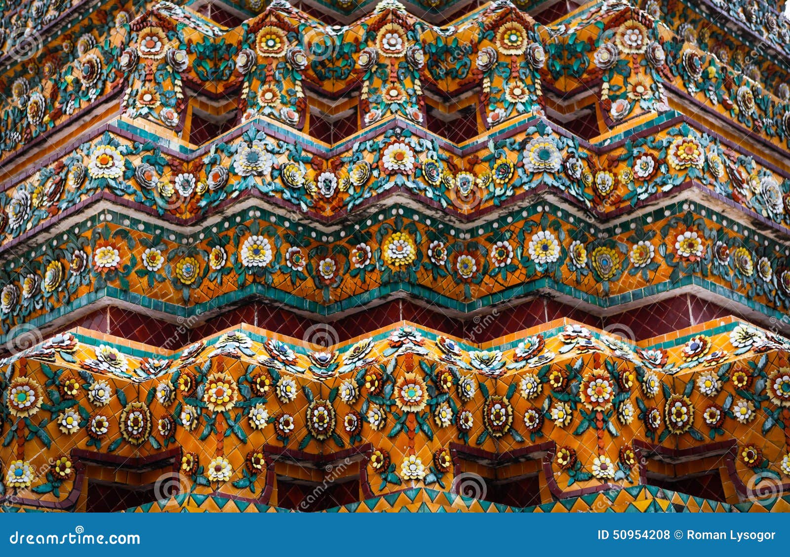 Ceramic Decorative Elements of a Buddhist Temple Stock Photo - Image of ...