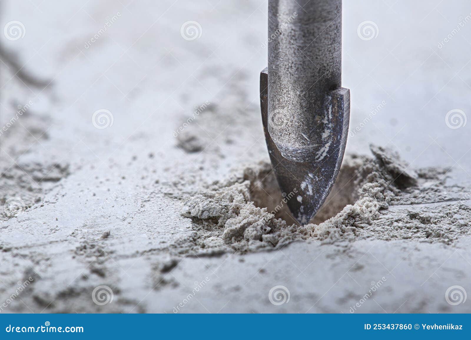 Ceramic Drill Bit Make Holes in Concrete Wall with Industrial Drill ...
