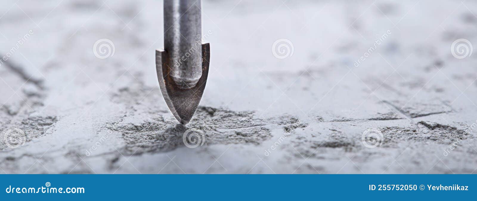 Ceramic Drill Bit Make Holes in Concrete Wall with Industrial Drill ...