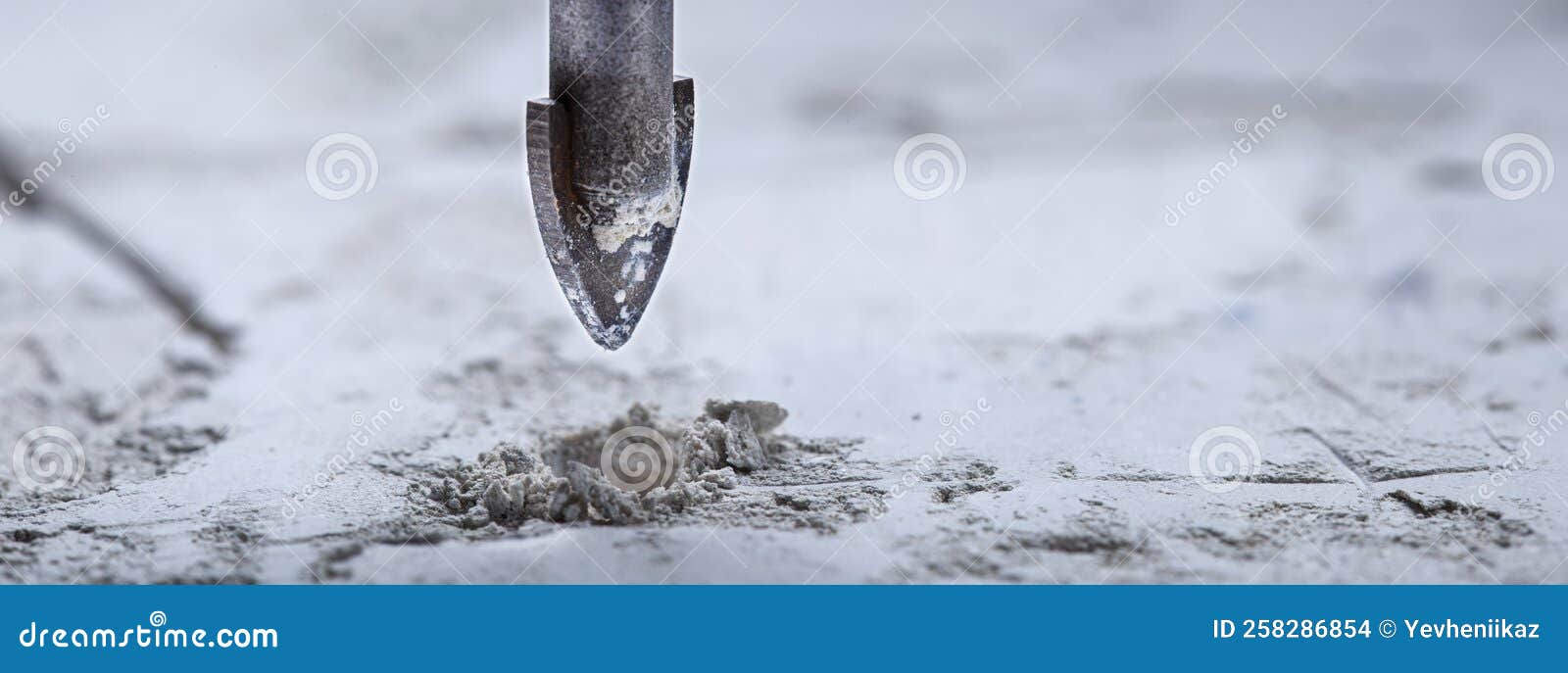 Ceramic Drill Bit Make Holes in Concrete Wall with Industrial Drill ...