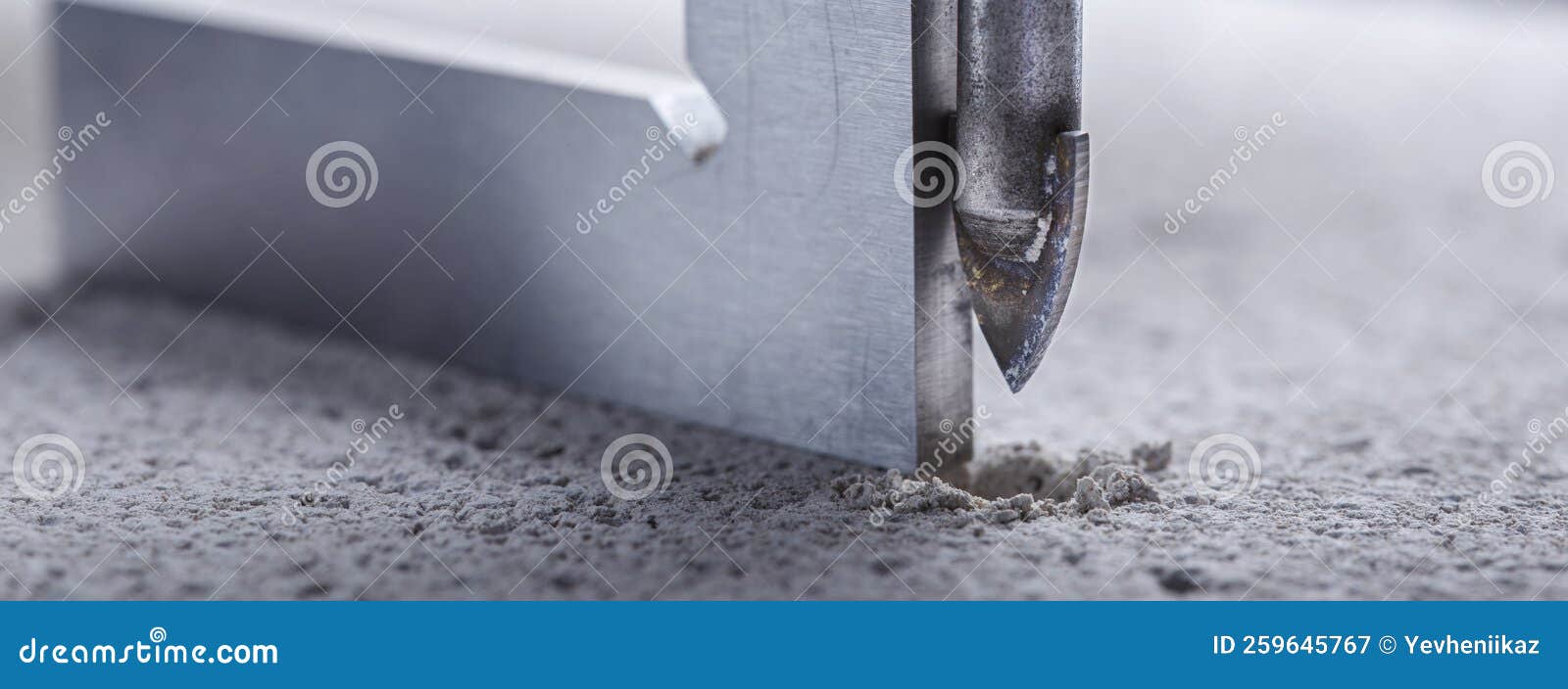 Ceramic Drill Bit Make Holes in Concrete Wall with Industrial Drill ...