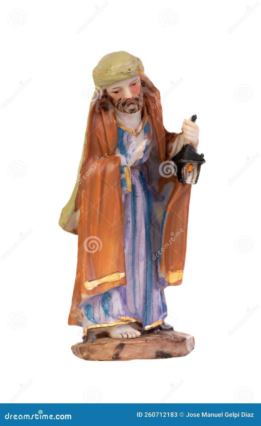 Ceramic Figure Representing Joseph Stock Image - Image of holly ...