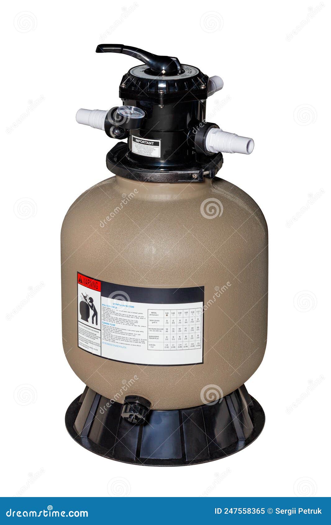 Sand Filter System For Purifying Pool Water On The Background Of A ...