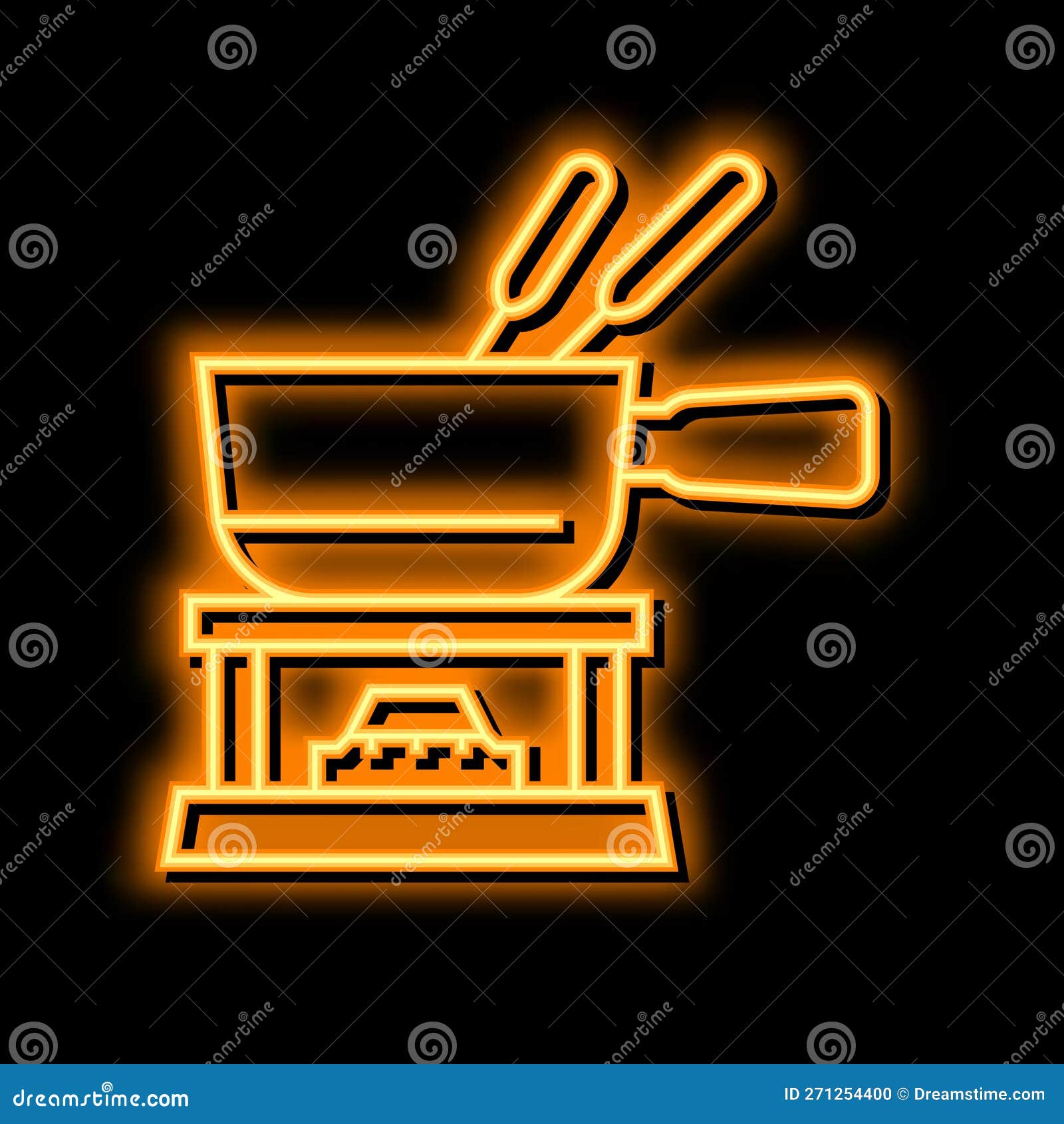 Ceramic Fondue Maker Neon Glow Icon Illustration Stock Vector ...