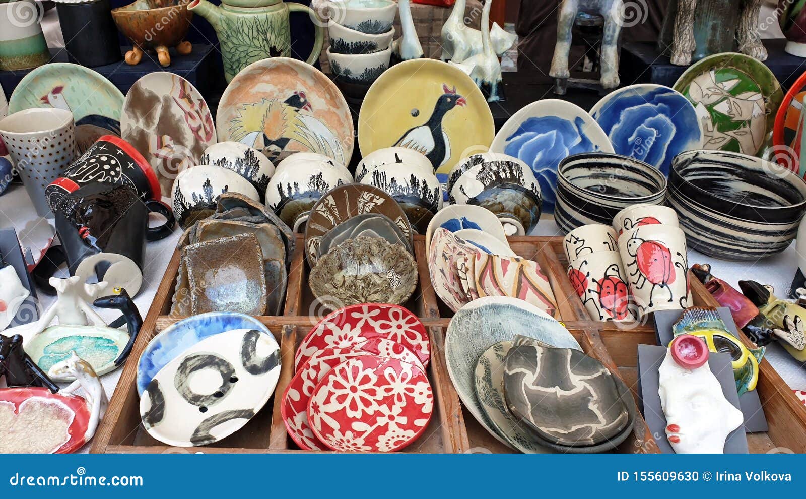 Ceramic Handicraft Hand Made Manufacturing Market Stock Photo - Image ...