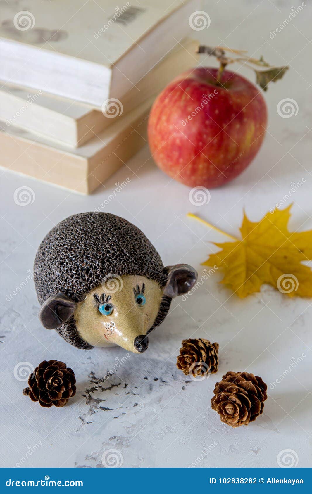 Ceramic Handmade Hedgehog in Autumn Theme on a Table Stock Photo ...