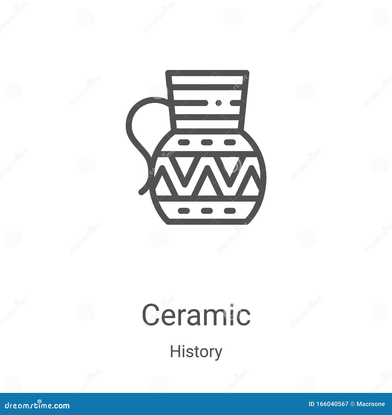 Ceramic Icon Vector from History Collection. Thin Line Ceramic Outline ...