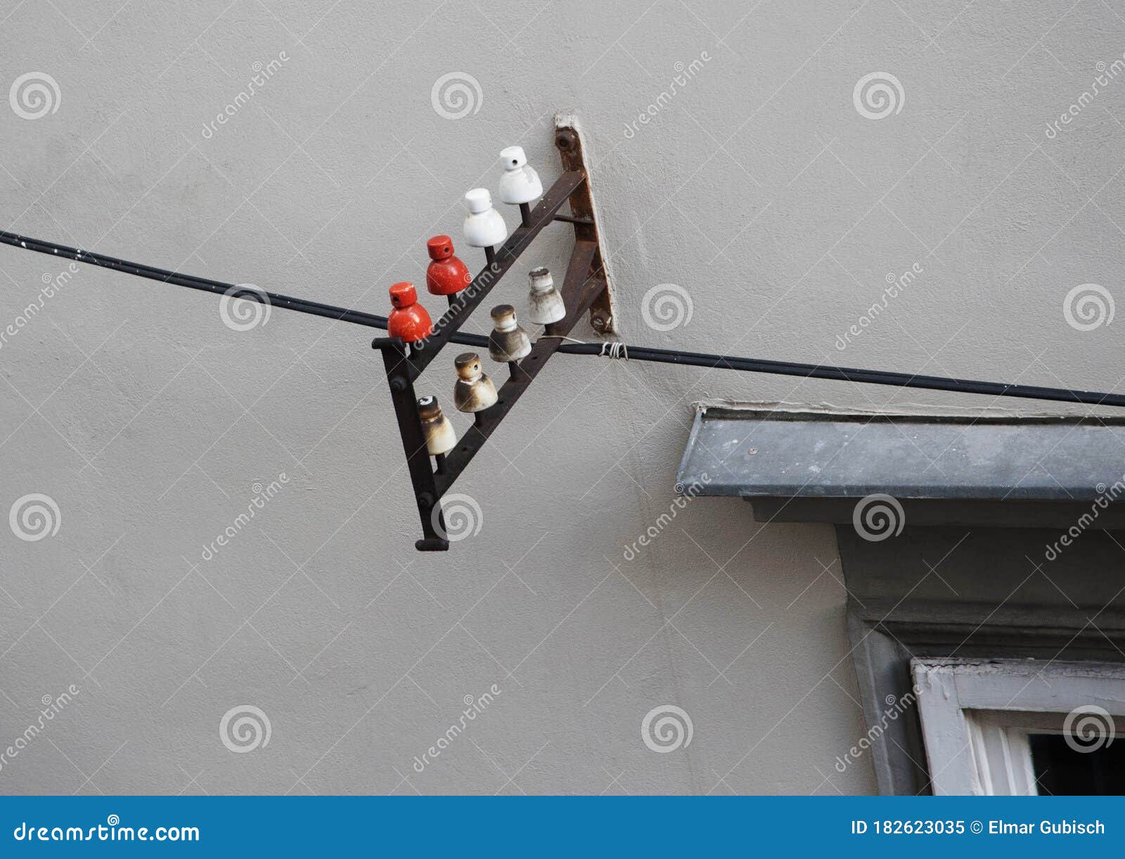 Ceramic Insulator Mounted on Building Stock Image - Image of energy ...