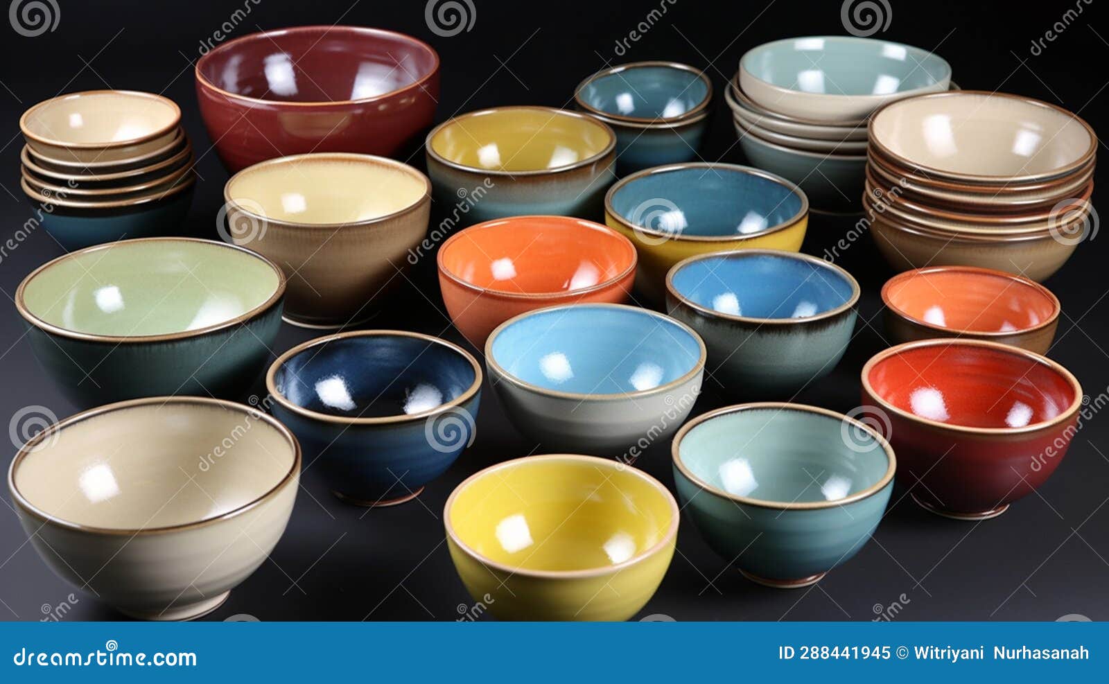 Ceramic Kitchen Cups and Plates and Bowls. Generative AI Stock ...